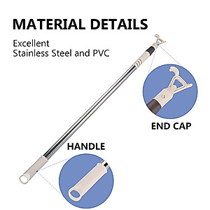 ZSTARR Tension Rod,Blinds Shads Push Pull Adjustable Drapery Rod with Hook for Skylight Cordless Window Blinds and Shades,Easy to Pull The Shades Down and Up (Push Pull Rod, 38"-63")