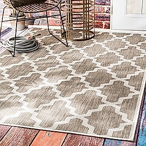 nuLOOM Gina Lattice Indoor/Outdoor Area Rug, 5x8, Taupe