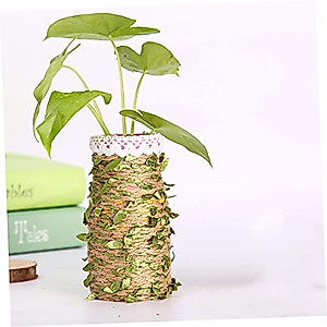 OSALADI 2 Rolls Simulated Rope and Rattan Braid Accessories Jungle Leaves Plant Gifts Natural Jute Twine Plants Gifts Decorative Jute Simulated Rope for Kindergarten Decorative Rope