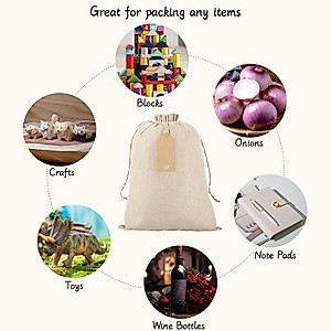 Tapleap Burlap Bags with Drawstring, 10"x14" Burlap Favor Sacks (Lot of 10) for Wrapping Gifts, Birthday, Wedding, Theme Parties or Household Use