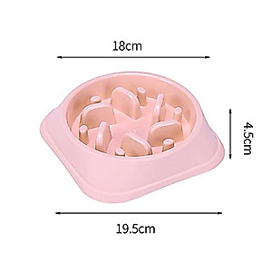 FUUIE Bowls for Food and Water Portable Pet Dog Feeding Food Bowls Puppy Slow Down Eating Feeder Dish Bowel Prevent Obesity Dogs Supplies (Color : Blue)