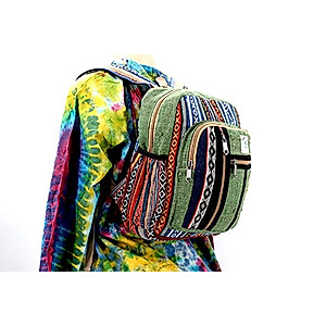 Unique Design100% Himalaya Hemp Backpack Small Backpack Hippie Backpack Festival Backpack Hiking and Tablet Backpack FAIR TRADE Handmade with Love.