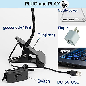 UV LED Black Light Clamp Light with USB, Upgraded 5W 395nm Portable Gooseneck Lamp with Clip for UV Gel Nail, Pet Urine Detection,UV Glue Curing, Blacklight Posters, Fluorescent Paint, Resin Art