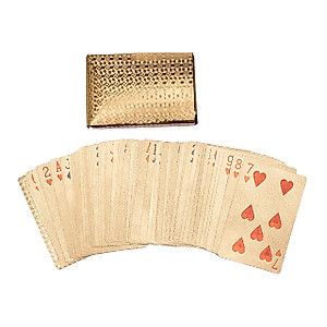 SUCCUNA Playing Cards Waterproof Poker Cards Foil Plastic Playing Card 4 Decks of Cards for Adults Black Gold Pink White