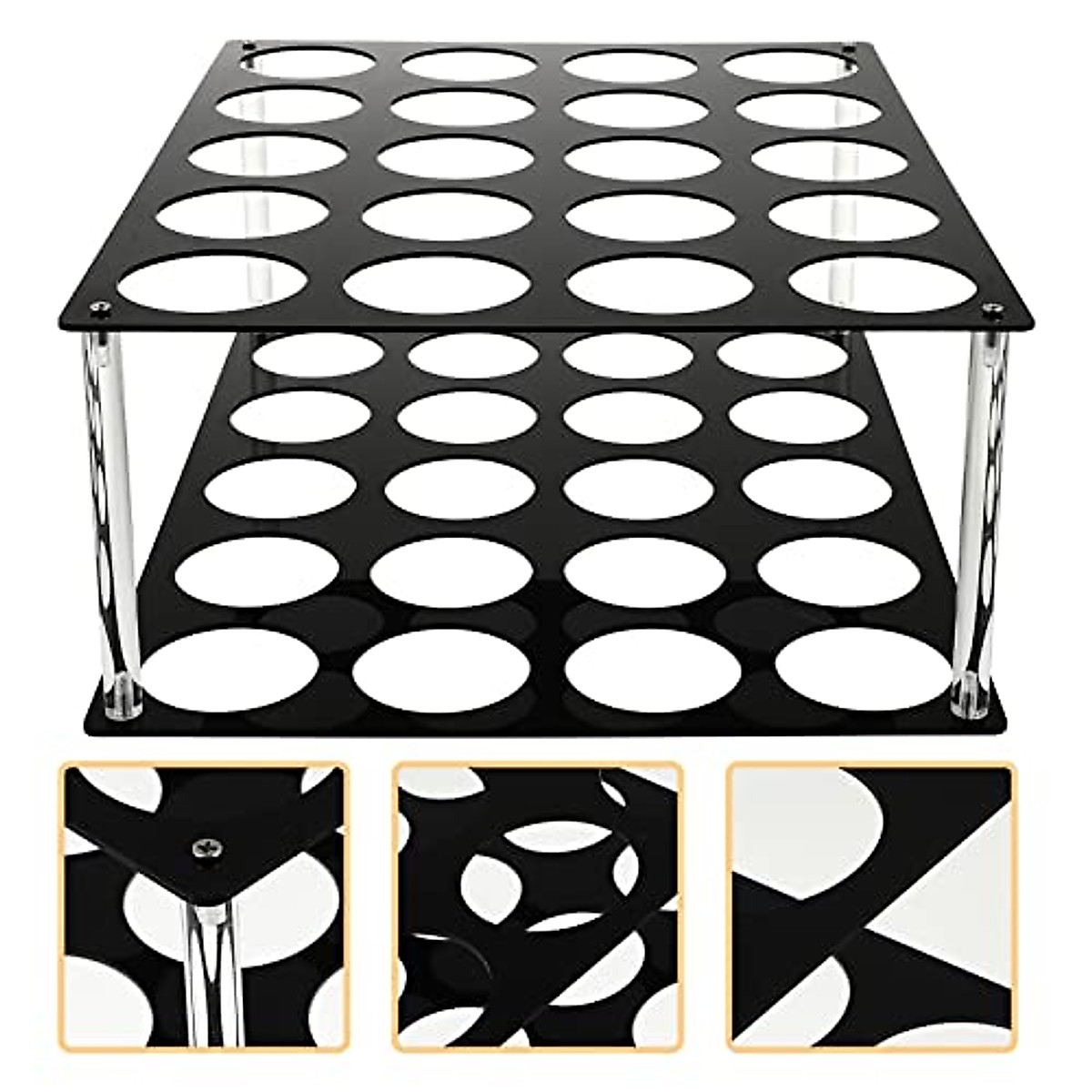Vinyl Roll Storage Rack 20 Holes Acrylic Vinyl Rolls Holder Organizer Display Storage Stand for Art Craft Paper Room Decor (Aperture 2 Inch)