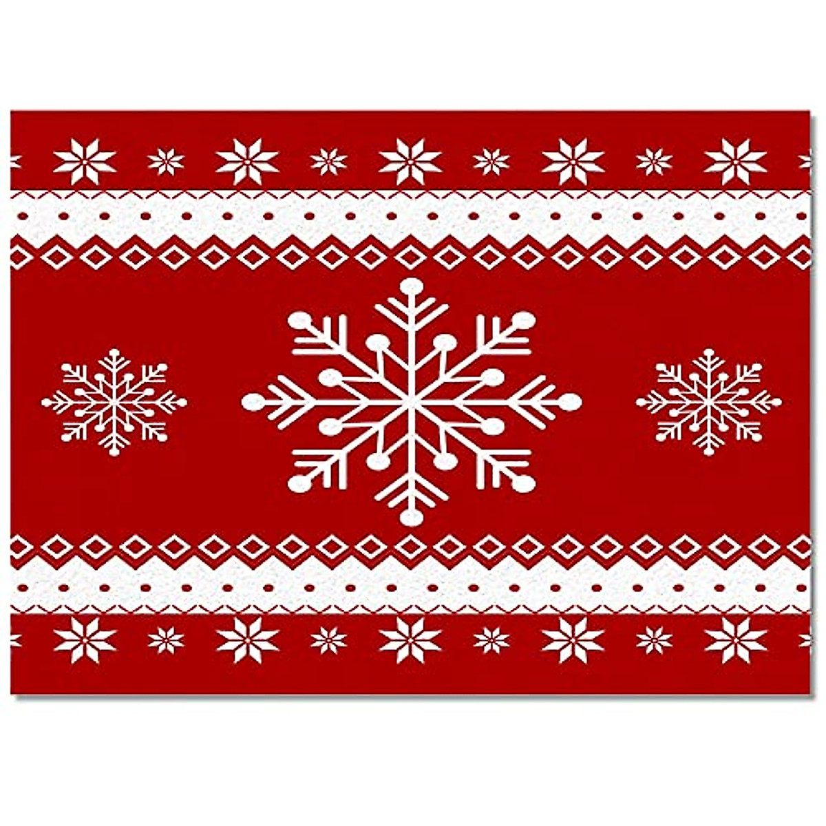 Christmas Area Rugs Living Room Floor Mat Chrsitmas Snowflake Winter Snow Red Background Collection Non-Slip and Washable Carpets for Indoor Bedroom Kids Room Home Decor, 2x3 Feet