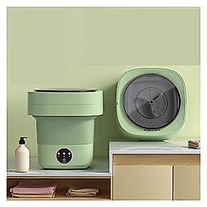 Open a new experience washing and care Folding Washing Machine Portable Small Washing Machine Household Dormitory Small (Color : Green-Blue Light)