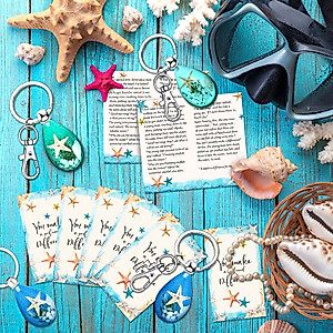 Eaasty 30 Pcs Starfish Story Gift Mini Keepsake Appreciation Notecards Employee Appreciation Starfish Keychain Cards Envelopes You Make a Difference Thank you Gifts Set for Teacher Students Colleague