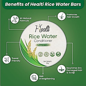 Healti Rice Water Shampoo and Conditioner - Rice Water for Hair Growth Moisturizing, Dry Damaged Hair, Vegan, pH Balance | Thickening Formula for Hair Loss Treatment