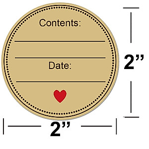 Canning Jar Stickers 2'' Kraft Round Shape Spice Labels for Jar Lids - Natural Brown Kraft Stickers for Canning Labels 500 Pcs Mason Jar Labels for Jar,Bottle Seal,Store Owners,Crafts, Oganizing,Gift