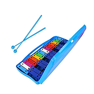 Tkocisa Xylophone 25 Notes Glockenspiel Xylophone, Professional Xylophone for Beginners Kids Music Teaching, Chromatic Glockenspiel Tuned Percussion Instrument Gift(Blue)