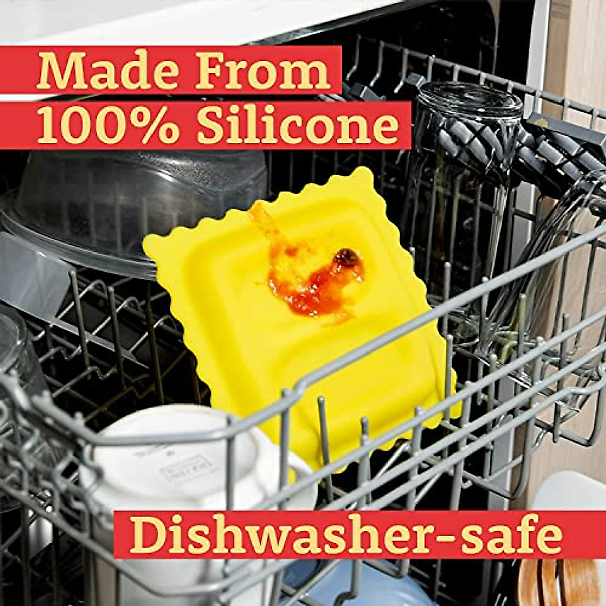 IMPRESA Large Ravioli Spoon Rest-Countertop Kitchen Utensil Holder- Pasta-Shaped Spoon Rest Novelty Gift for up to 2 Cooking Spoons - Eye-Catching Kitchen Tools-Cooking Gadgets to Impress Family-6.5"