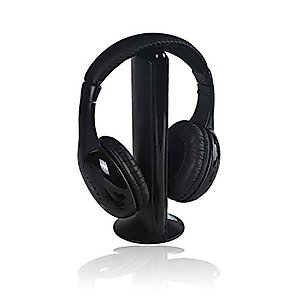 Heave 5-in-1 Wireless Headphones High-Fidelity Sound Over Ear Headsets Built in Mic for TV Laptop Mobile Phones Black