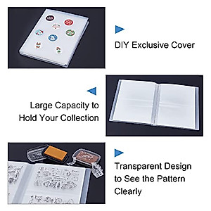 GLOBLELAND Clear Stamps Storage Embossing Folder Storage Photo Storage Album Seal Bags Storage Keeper Cards Folder Storage Bag for DIY Scrapbooking Arts Crafts Collecting Bags，80 Grids, 7x5.3Inch