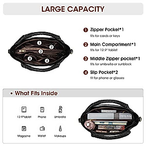 Kattee Genuine Leather Purses Handbags for Women Crossbody Bags Top Handle Soft Satchel Tote Shoulder Bag Medium Size