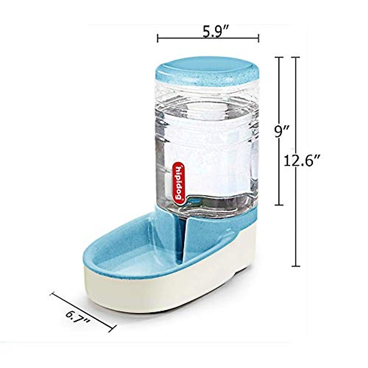 Automatic Cat Feeder Automatic Dog Water Dispenser 1 Gallon Double Bowl Design for Cats or Small Pets (Blue Water)