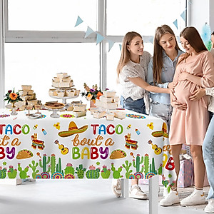 Taco Bout a Baby Decorations Fiesta Baby Shower Decorations Taco Baby Shower Tablecloth Plastic Disposable Mexican Fiesta Baby Shower Table Cover for Gender Reveal Party Supplies 54 x 108 Inch