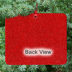 2022 Christmas Photo Frame Ornament, Magnetic Glitter with Non-Glare Photo Protector, Horizontal - Red, 3-Pack