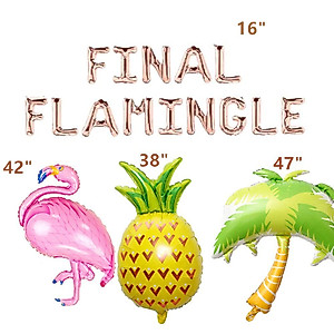 JeVenis Rose Gold Final Flamingle Balloons Flamingo Bach Balloons Flamingo Bachelorette Party Decor Flamingo Bach Balloon Banner Flamingle Bach Decorations
