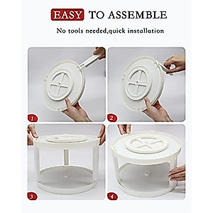 2 Tier, 10-Inch Non-Skid Lazy Susan Turntable for Cabinet, Lazy Susan Organizer for Cabinet, Kitchen, Fridge, Baking, Bathroom Makeup Vanity Countertop, Spice Rack, Turntable Organizer