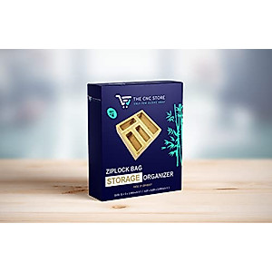 THE CNC STORE Ziplock Bag Storage Organizer| Bamboo Ziploc Bag Organizer for Kitchen Drawer| Food Baggie Holder Suitable for Gallon, Quart, Sandwich and Snack Variety Size Bags- Pack of 4