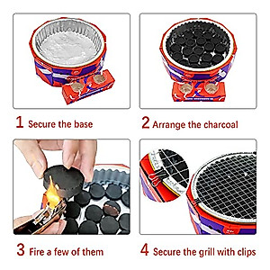 Bobikuke Disposable Charcoal Grill,Camping Grill,Portable BBQ Grill for Outdoor Cooking Camping Picnics Beach,Barbecue Charcoal Grill,Easy To Light e/Recyclable/ BBQ Grill Eco Friendly