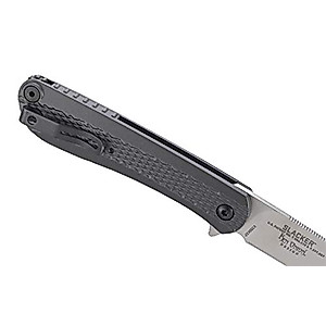 CRKT Slacker EDC Folding Pocket Knife: Take Apart Field Strip, Satin Drop Point Blade, Flipper Open, Liner Lock, Aluminum Handle, Deep Carry Pocket Clip K350KXP