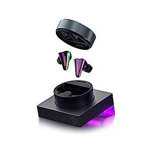 Angry miao CYBERBLADE Wireless Gaming Earbuds, Active Noise Cancelling Bluetooth Earbuds with Microphone, 36ms Low Latency Earphone for PC, PS4, PS5, Switch, iPhone, Android