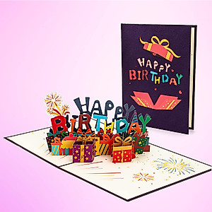 Bajayvovo Handmade Happy Birthday Pop Up Card，Birthday Cards with Envelopes, Blank Inside Birthday Cards，Birthday Card，Birthday Greeting Cards，3D Birthday Card，Pop Up Birthday Cards for Women Men