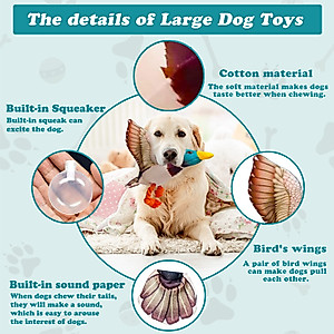 ADSDIA Squeaky Dog Toys for Puppy Teething Stuffed Plush Dog Toys for Small Medium Dogs Duck Dog Toys with 2 Rope Legs