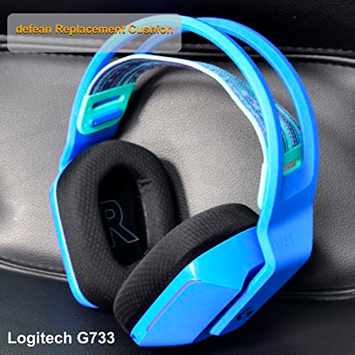 G733 Earpads - defean Replacement Ear Cushion Cover Compatible with Logitech G733 G 733 Lightspeed Wireless Gaming Headset,Ear Pads with Durable Mesh Fabric, Comfort Noise Isolation Foam (Black)