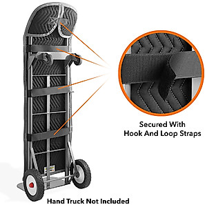 Sure-Max Heavy Duty Round Top Hand Truck Dolly Cover, Woven Cotton/Polyester, 50" x 16", Black