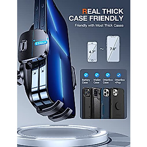 TORRAS Silicone Phone Mount for Car [Anti-Slip & Anti-Scratch] Cell Phone Holder Mount [Thick Case Friendly] Universal for Dashboard Air Vent Windshield iPhone 14 13 12 Pro Max Samsung Galaxy S22