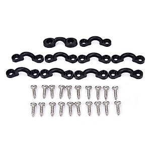 ANTOBLE Kayak Pad Eye, Kayak Nylon Bungee Tie Down Deck Loops for Boat Kayak Deck Rigging Kit - 10 Pack with Screws