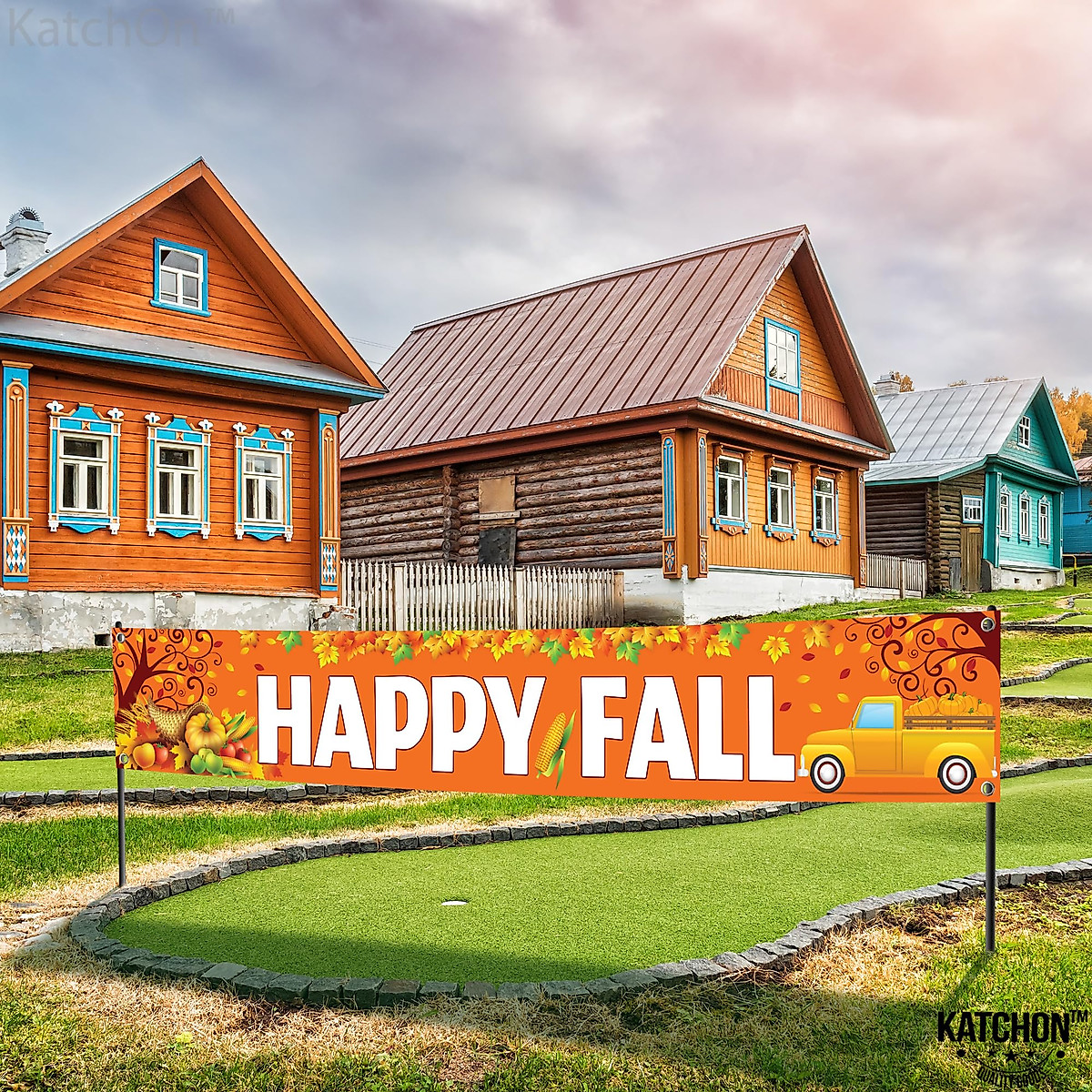 Decorate Fall Outdoors with KatchOn Happy Fall Yard Banner