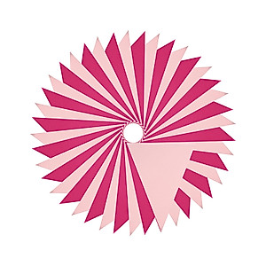 Mefuny 3 Pack Hot Pink and Pink Glitter Pennant Banner 30 Feet Hot Pink Triangle Flag for Baby Bridal Shower Decoration Engagement Bachelorette Wedding Hanging Decor