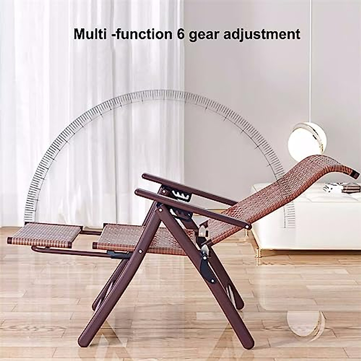 JHKZUDG Folding Patio Rocking Chairs,Garden Rattan Chairs,Portable Rocking Chair,PE Rattan Rocking Chair with Steel Frame, for Garden, Backyard, Porch