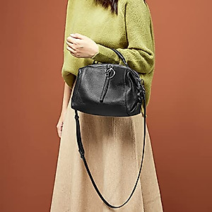 Kattee Genuine Leather Handbag Purse for Women Fashion Ladies Designer Shoulder Bag Mini Size Adjustable Straps