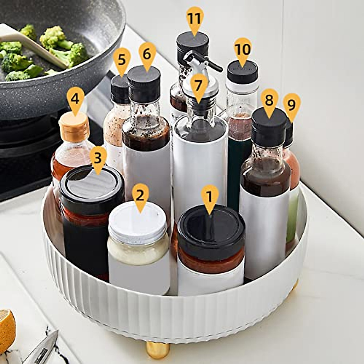 Makeup Perfume Organizer Perfume Tray,360 Degree Rotating Lazy Susan Cosmetic Desk Storage Makeup Organizer Lotions Display Case Round Gift Tray with Large Capacity