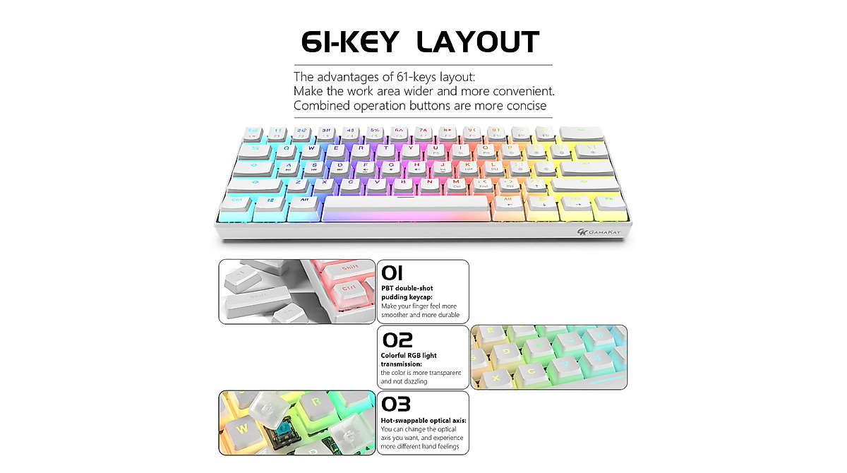 GK GAMAKAY MK61 RGB Gaming Keyboard: Hot-Swap & Compact