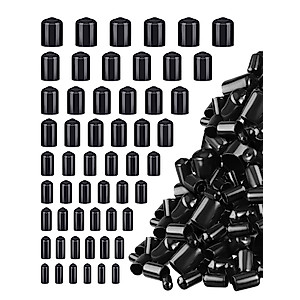 156 Pieces Rubber End Caps Flexible Rubber Caps for Bolts Screw Caps Thread Protectors Vinyl Caps Rubber Screw Covers in 9 Sizes from 2/25 to 4/5 Inch
