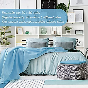 40 Packs Fleece Blanket Bulk 60 x 50 Inch Soft Lightweight Fleece Blanket Warm Cozy Throw Blanket Plush Fleece Pet Blanket for Bed Couch Sofa Home Office Wedding Gifts Travel Camping Multicolor