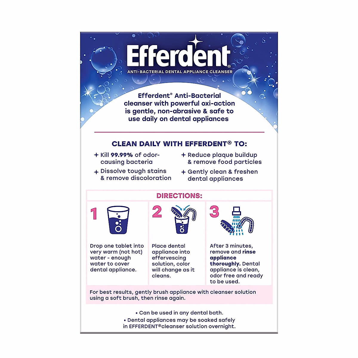 Efferdent Denture Cleaner, 90 ct