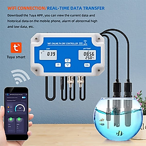 Digital Tester PH Meter Smart WiFi Online PH ORP Temp Aquarium Water Quality Tester Monitor Controller for Swimming Pool Spa Soilless Cultivation