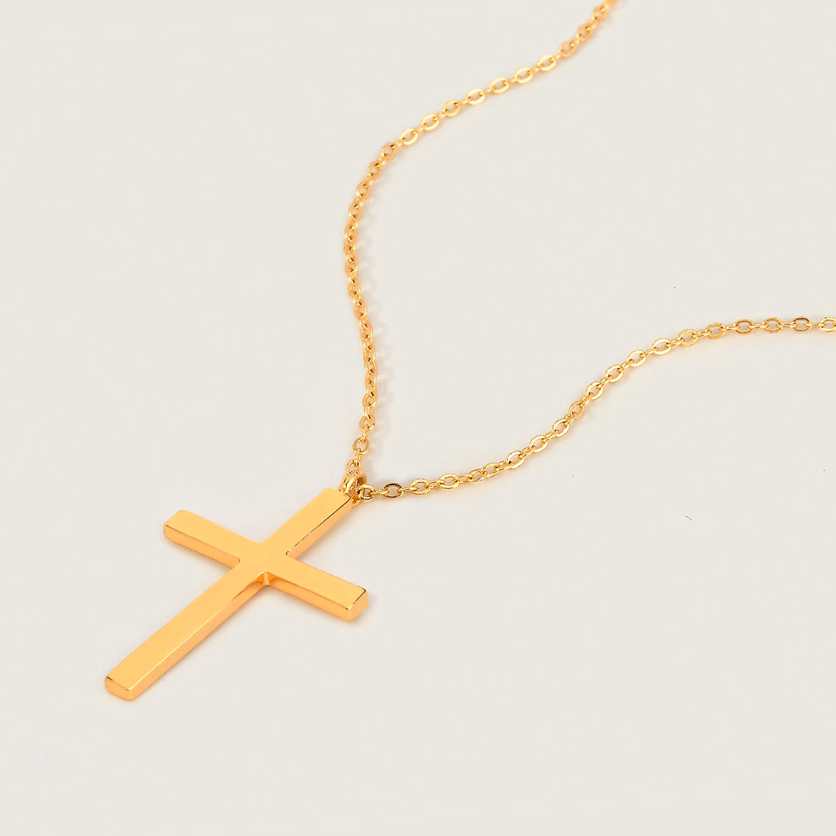 MEVECCO Dainty Gold Cross Necklace for Women,14K Gold Plated Cute Tiny Faith/Crucifix Religious Delicate Minimalist Necklace
