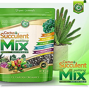Organic Cactus & Succulent Mix - Made in USA with Premium Grade Ingredients - Coco Peat Humus • Perlite • Sand • Horticultural Charcoal to Filter Toxins and Improve Plant Growth
