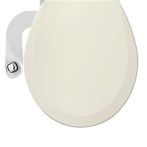 Bio Bidet by Bemis 500EC Toilet Seat with Perfect Fit, Fresh Water Spray, Non-Electric, Easy to Install Bidet, ROUND, Biscuit
