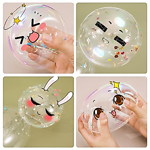 Nano Tape Bubbles Kit, Nano Tape Magic Plastic Bubbles Balloon, Nano Tape Elastic Bubble DIY Craft Kit, Party Favors and Fidget Toy for Kids, Girls, Boys and Adult (9.84ft × 2inch)