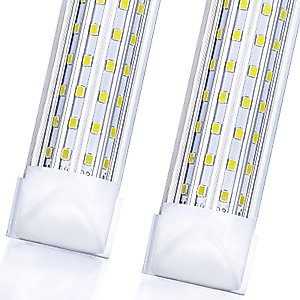 LEDTopTronic (20-Pack) Shop Light, 8FT 144W 14500LM 6000K, Cold White, U Shape, Clear Cover, Hight Output, Linkable Shop Lights, T8 LED Tube Lights, LED Shop Lights for Garage 8 Foot with Plug