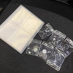 Transparent Jewelry Storage Book, Earring Organizer Book, Anti Oxidation Jewelry Storage, PVC, Anti Tarnish, Resealable (84 Grids +50pcs Jewelry Storage Bag)